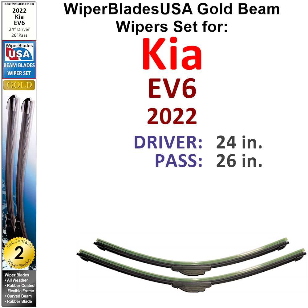 2022 Kia EV6 Beam Wiper Blades Wipers WBUSA (Set of 2) - Walmart.com