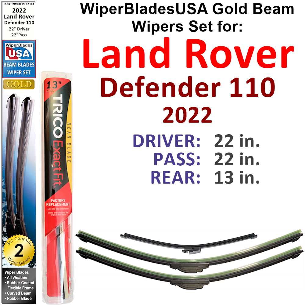 2022 Land Rover Defender 110 Beam Wiper Blades Wipers WBUSA (Set of 3 ...