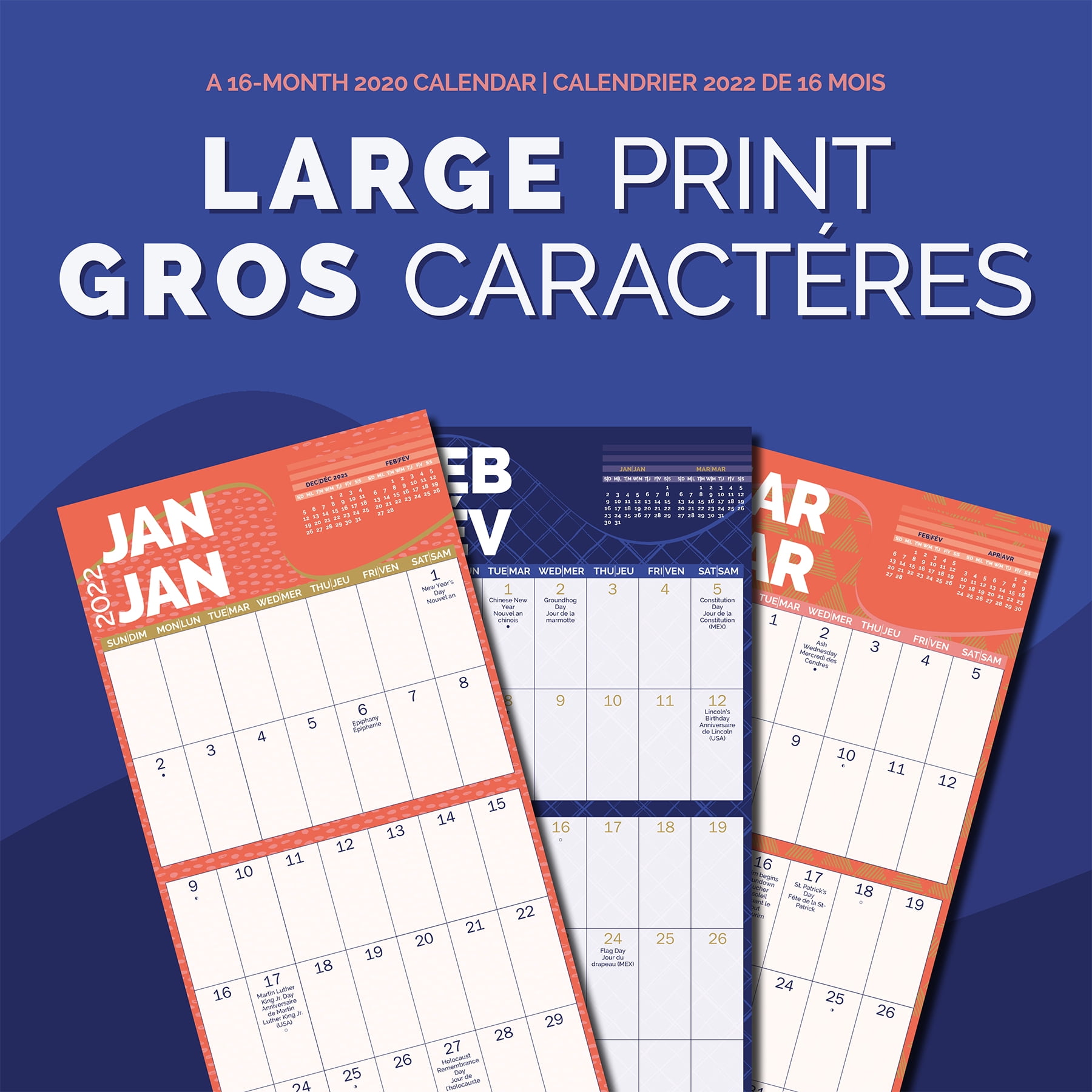2022 Calendar Large Print