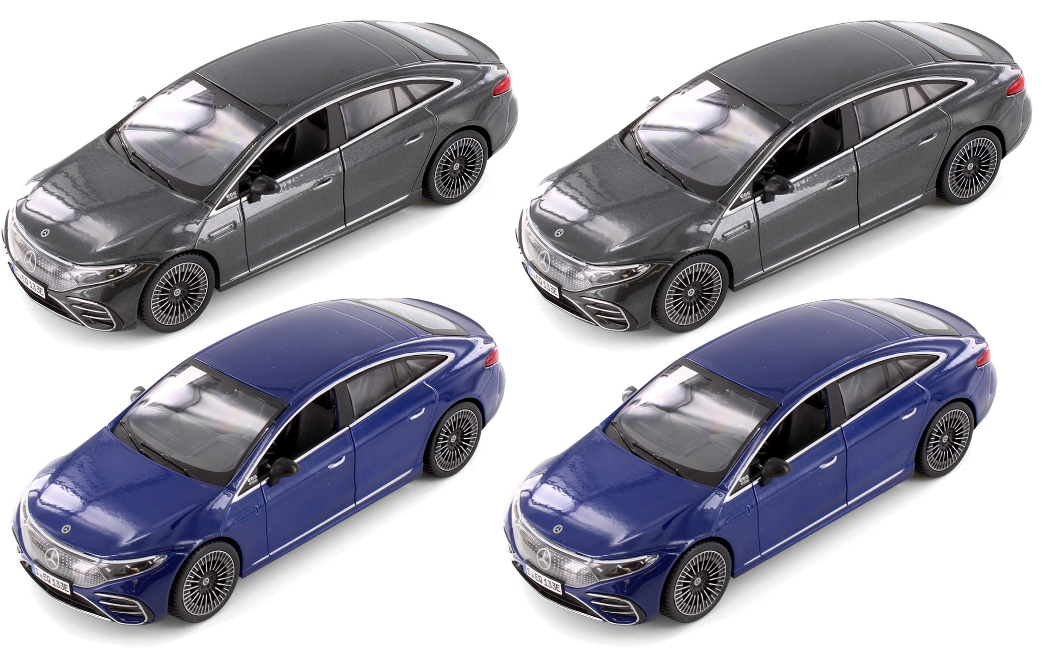 2022 Mercedes-Benz EQ Sedan, Blue & Black, Showcasts 37902 - 1/24 Scale ...