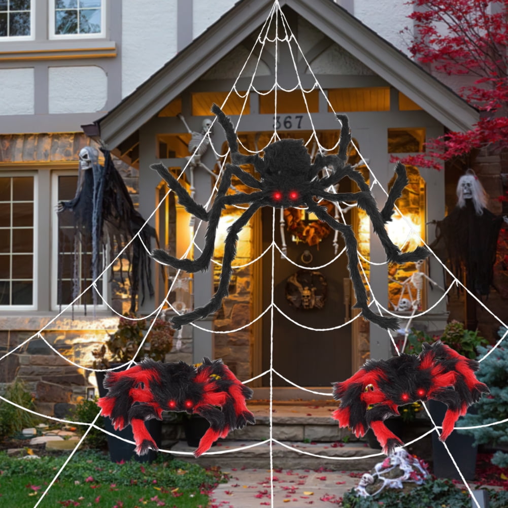 2022 NEW Halloween Spider Web Simulation Plush Spider Toy For Indoor ...