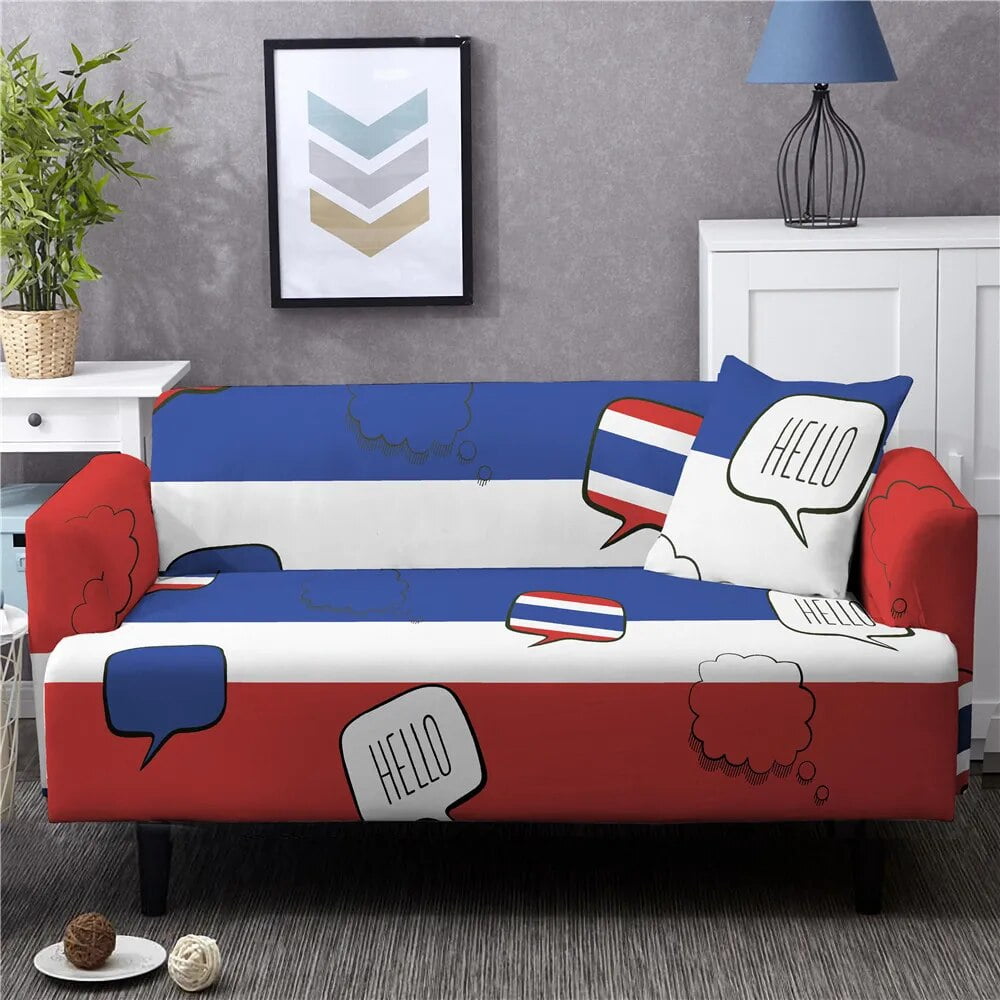 2022 New European Flag Sofa Cover for Living Room 1/2/3/4 Seater L ...
