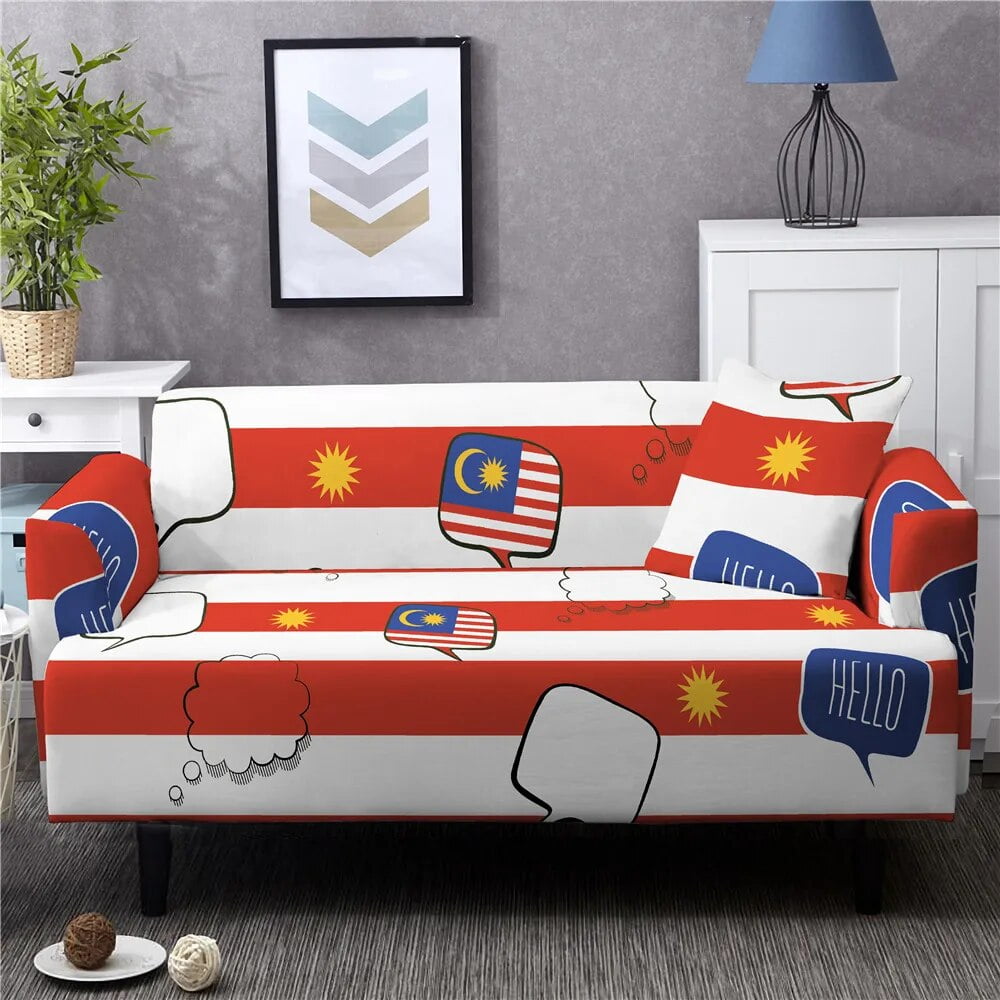 2022 New European Flag Sofa Cover for Living Room 1/2/3/4 Seater L ...