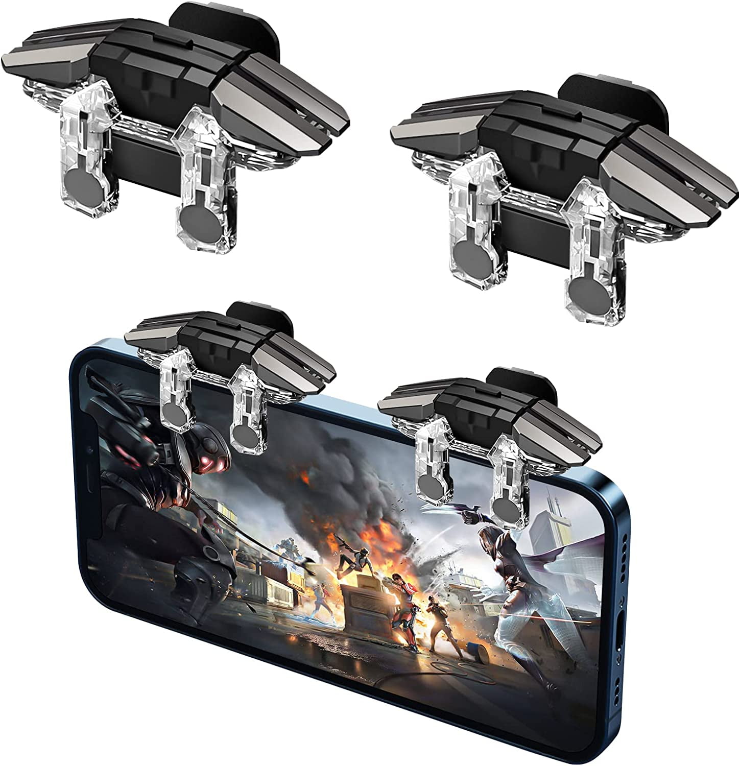 2022 New Model Mobile Game Controller Trigger, Mobile Game Accessories 6 Finger Trigger ...