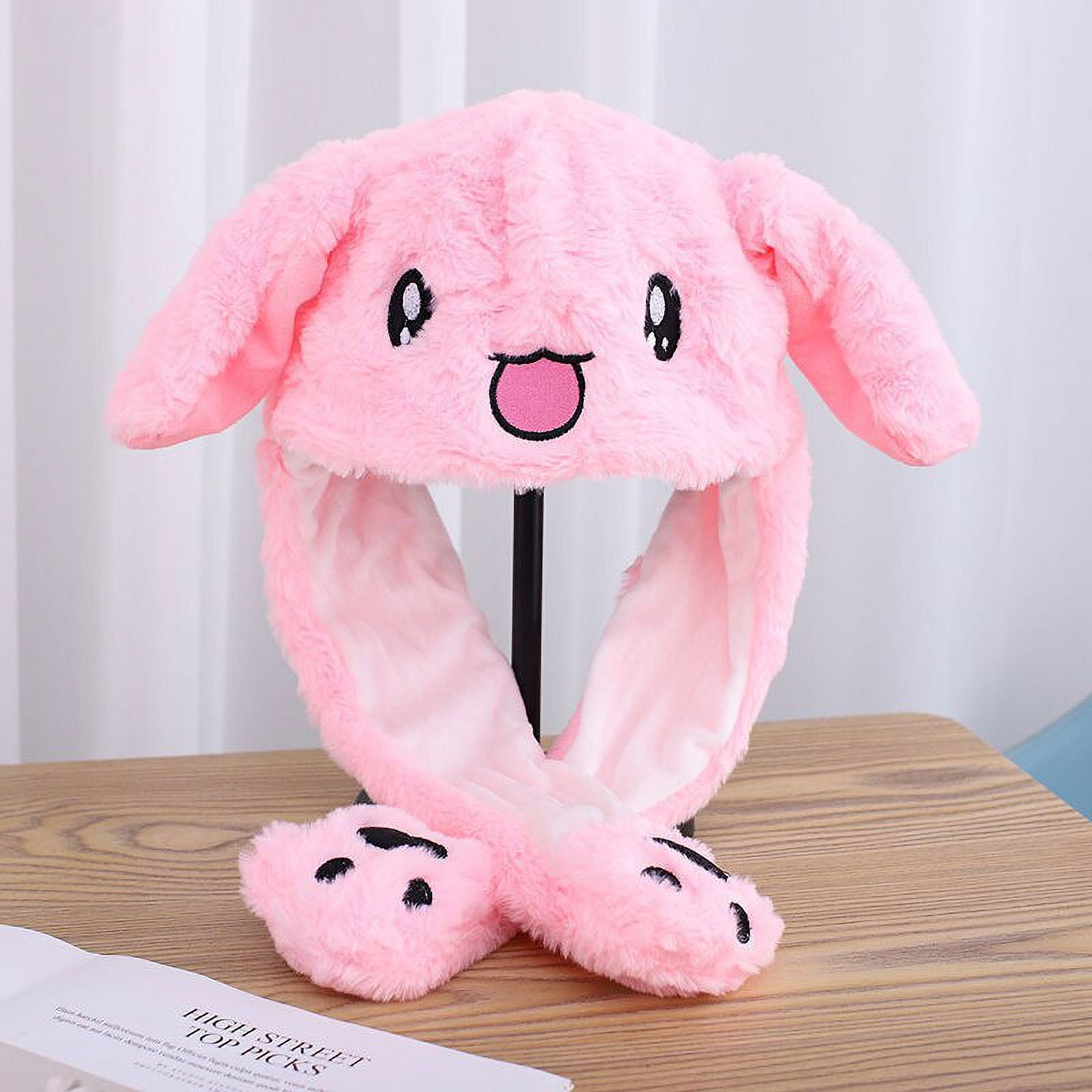 2022 New Rabbit Women's Hat Beanie Plush Can Moving Bunny Ears Hat with Shine Earflaps Movable ...