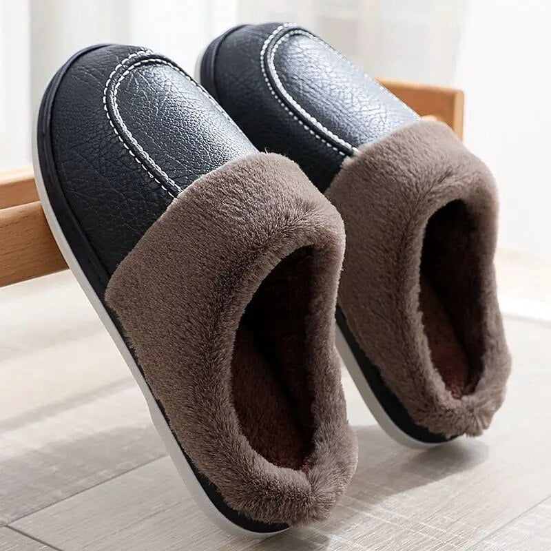 2022 New Winter Warm Fur Couple Shoes Non-slip Platform Slippers Soft ...