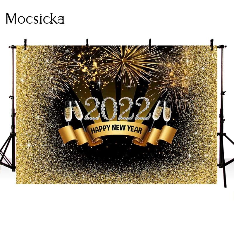 2022 New Year Photography Background Champagne Balloon s Decoration ...
