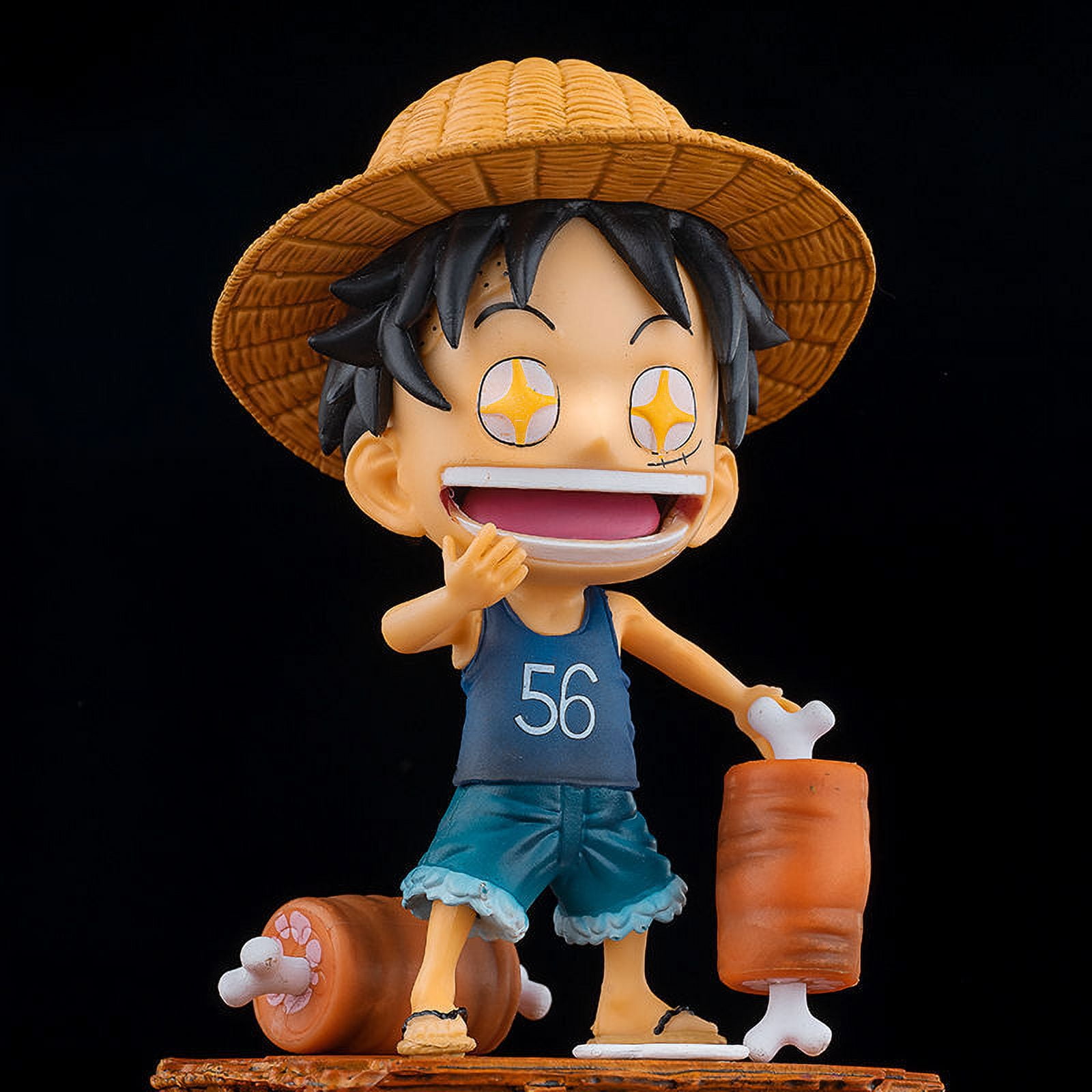 2022 News One Piece Anime GK Cute Eat Meat Luffy Childhood PVC Action ...