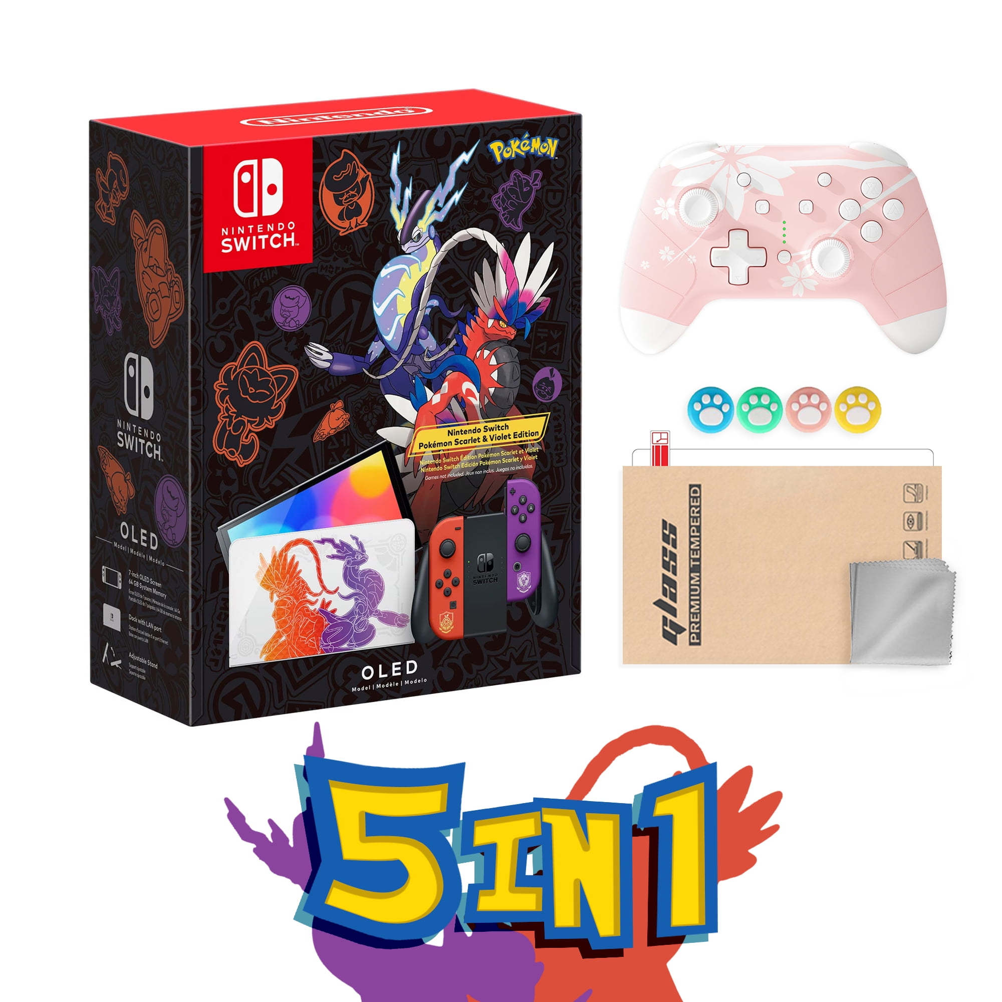 2022 Nintendo Switch OLED Model Pokemon Scarlet & Violet Limited Edition, Pokemon Illustrations ...