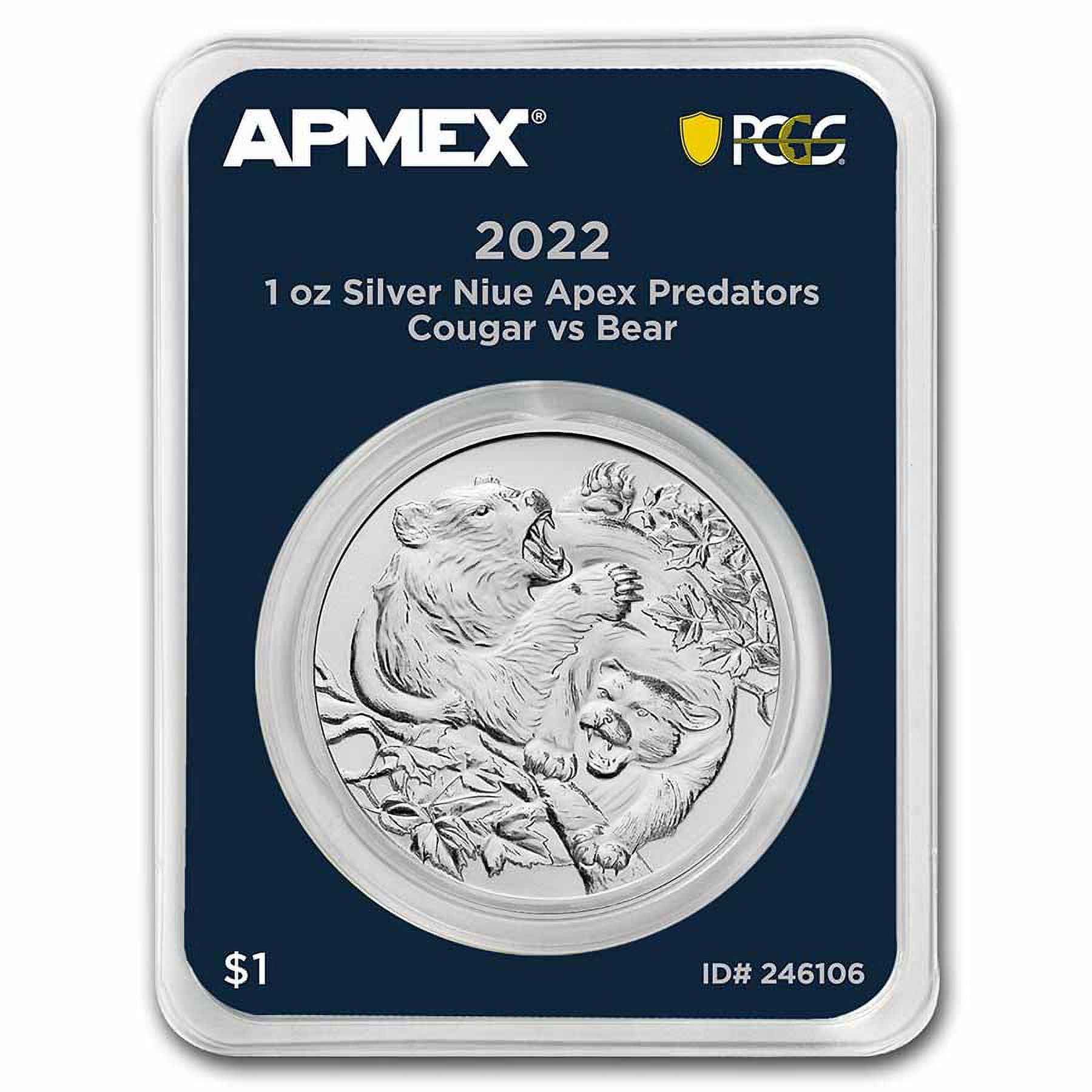 2022 Niue 1 oz Silver Predators: Cougar vs Bear MDP® + PCGS FS ...