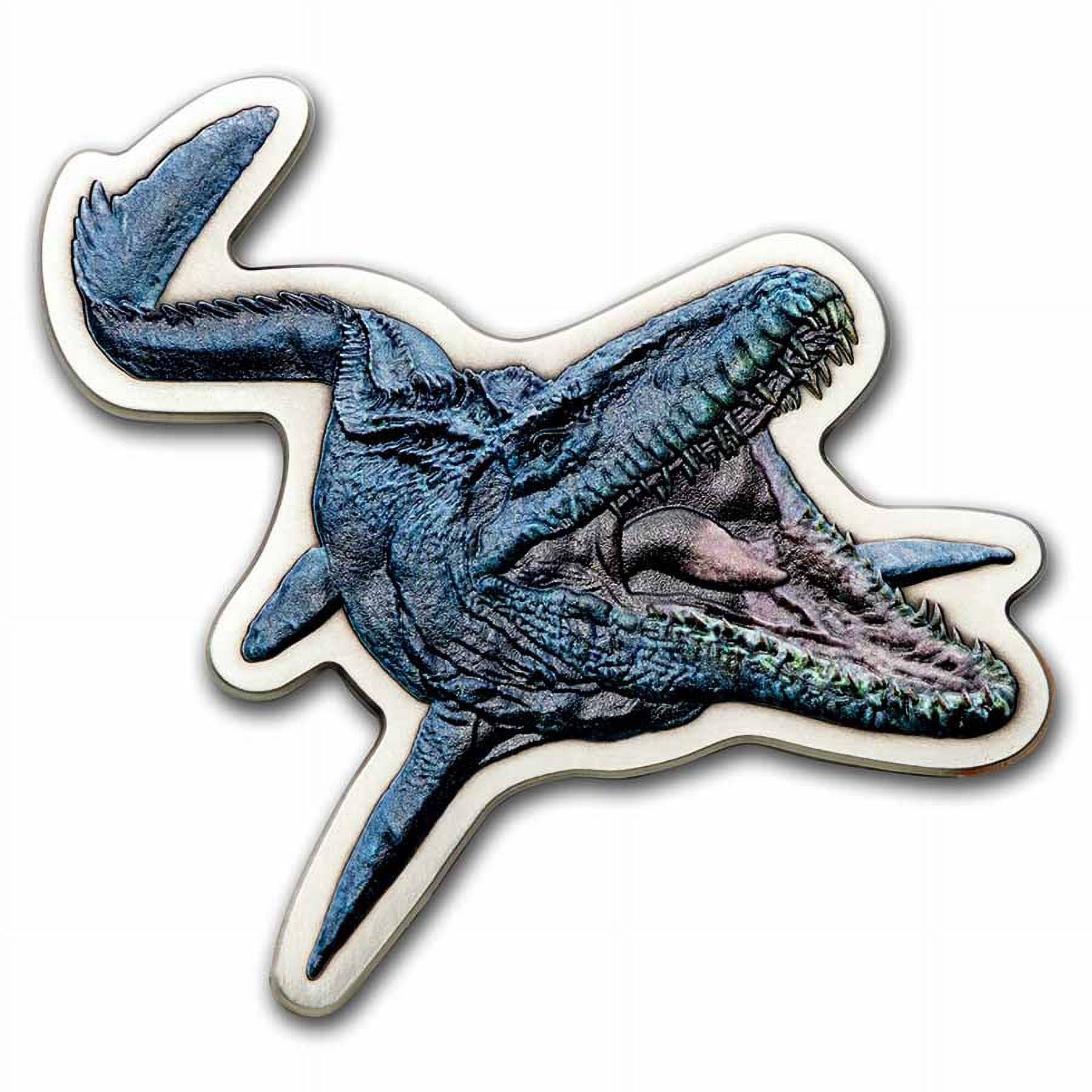 2022 Niue 2 oz Silver $5 Jurassic World Mosasaurus Shaped Coin ...