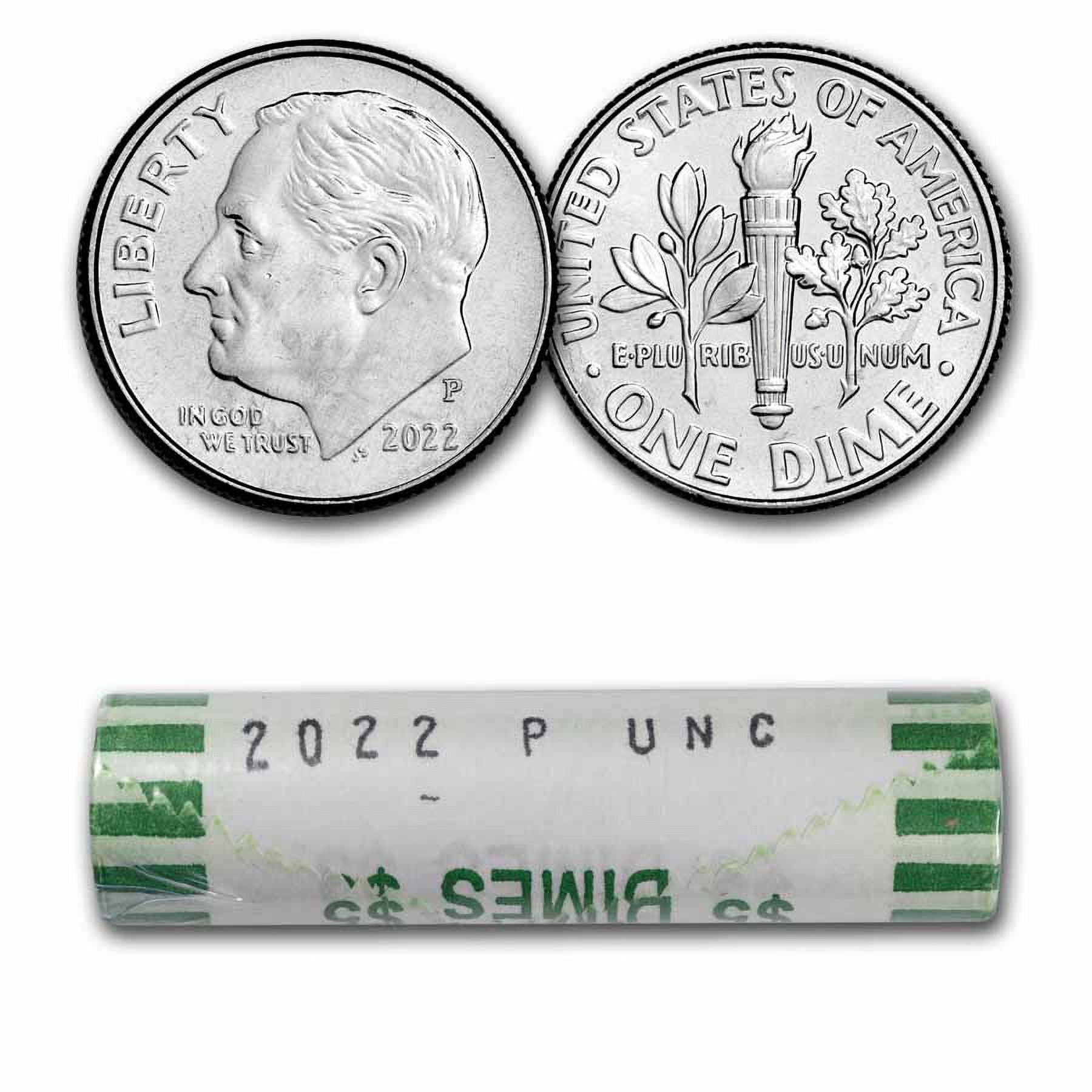 2022-P Roosevelt Dime 50-Coin Roll BU - Walmart.com