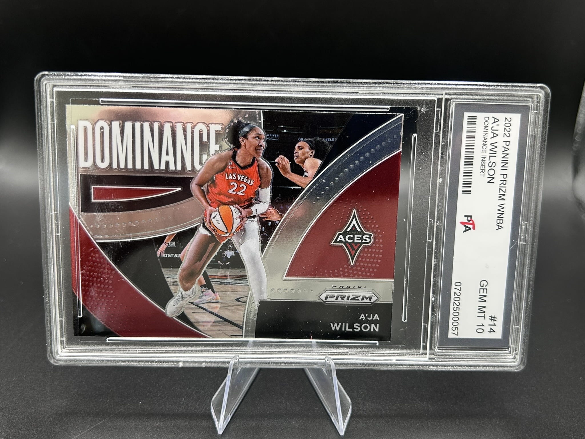 2022 PANINI PRIZM WNBA #14 A'JA WILSON RARE DOMINANCE INSERT ...