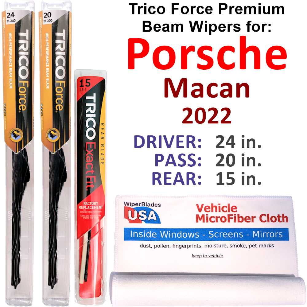 2022 Porsche Macan Performance Beam Wipers (Set of 3) w/Rear Wiper ...