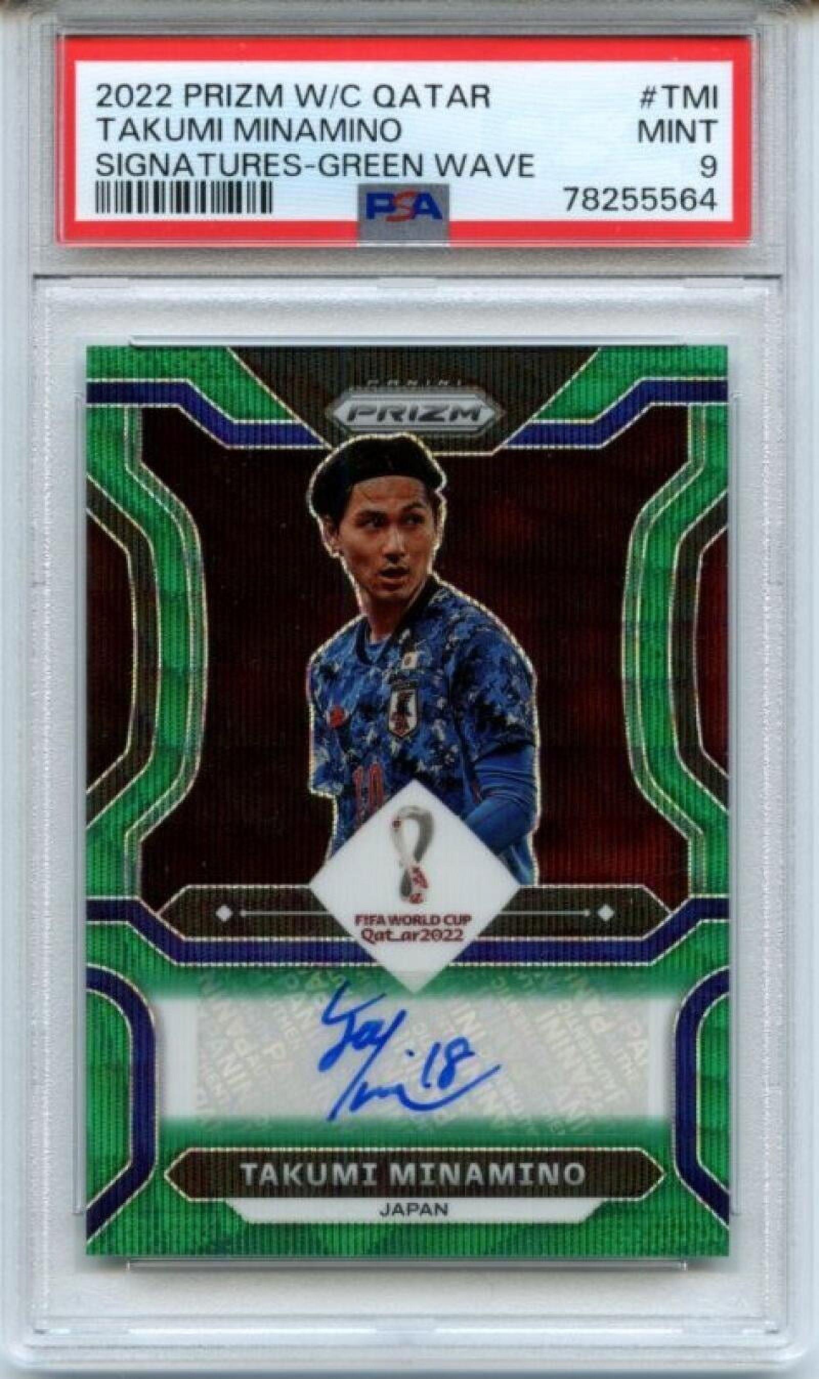 2022 Prizm World Cup Qatar Takumi Minamino Signatures -Green Wave # S ...