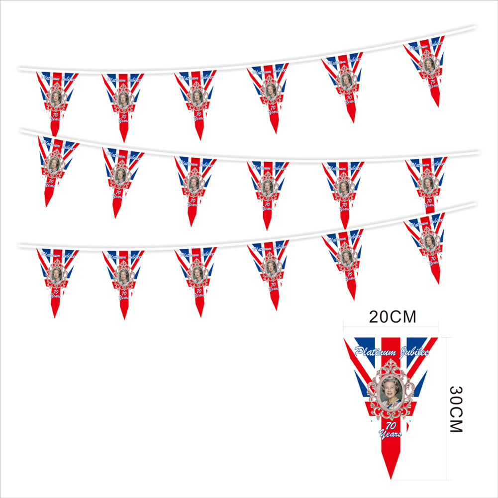 2022 Queen Elizabeth II Platinums Jubilee String Flag Triangle Square ...