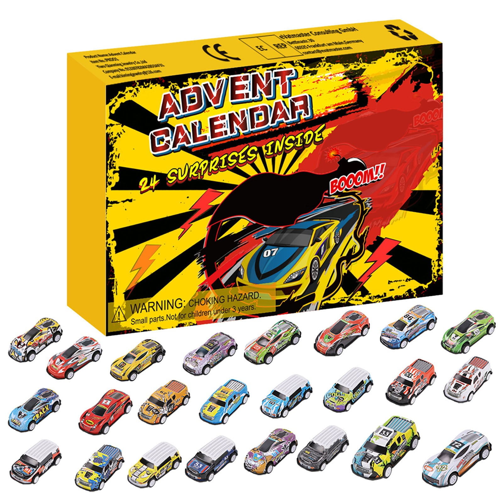 2022 Racing Christmas Advent 24 Days With 24 Small Toy Throwback Car ...