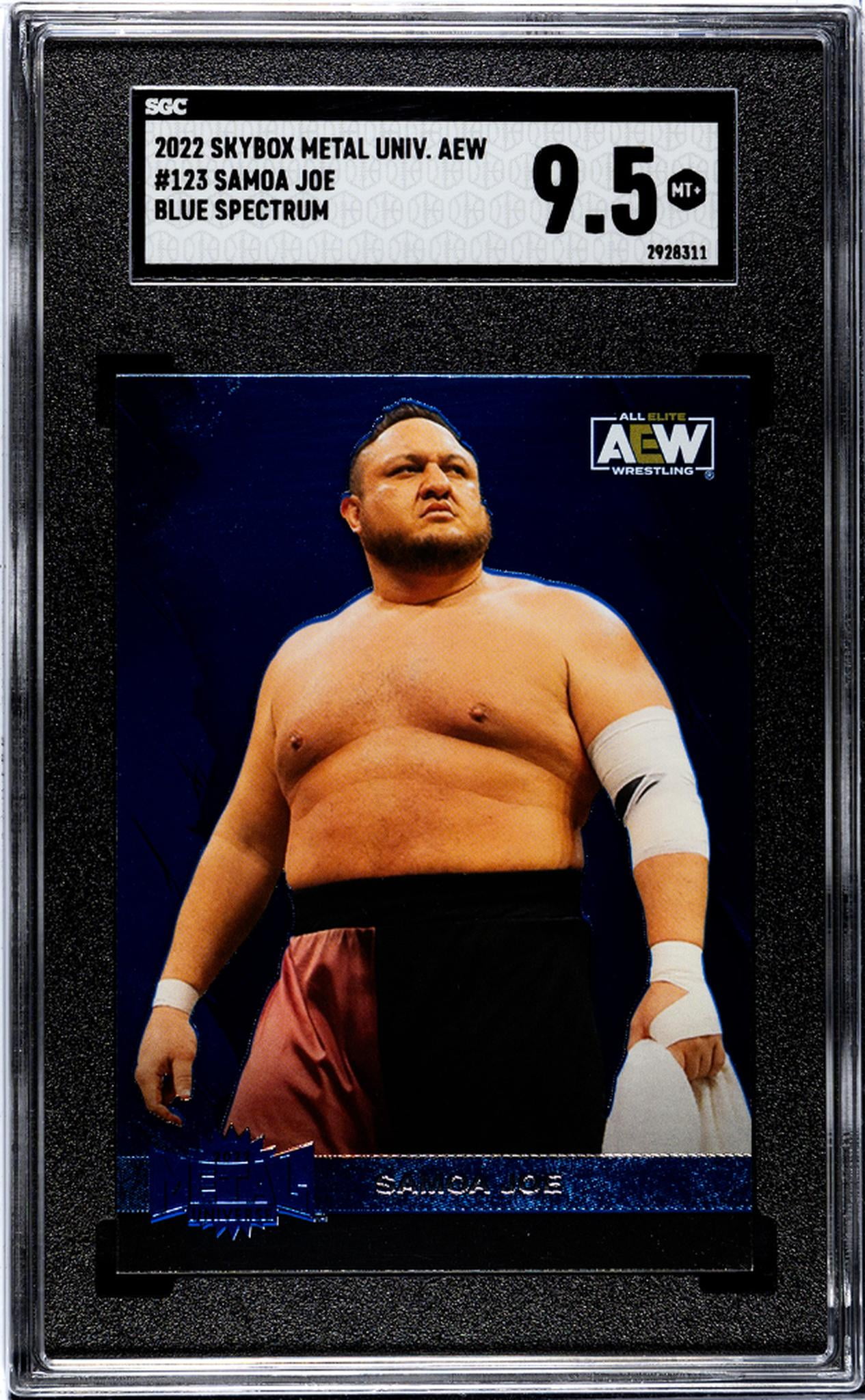 2022 Skybox Metal Universe Aew #123 Samoa Joe Blue Spectrum SGC 9.5 ...