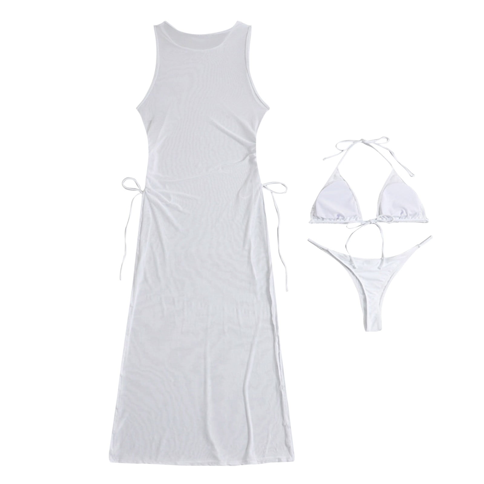 2022 Solid Corlor 3 Bikinis Set Woman Swimwear Swimsuit Beachwear ...