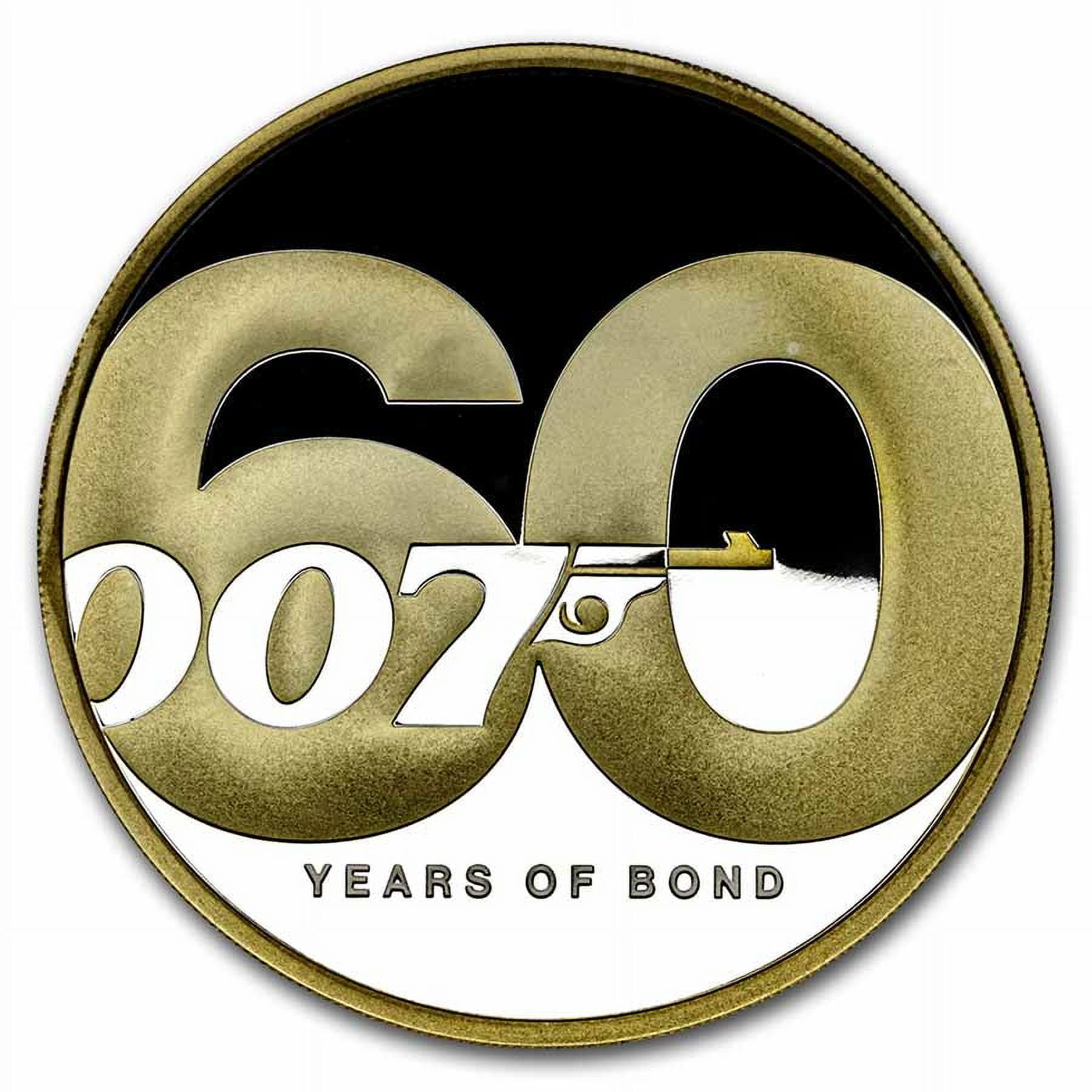 2022 TUV 2 oz Silver Gilded James Bond 007 60 Years of Bond PF - Walmart.com