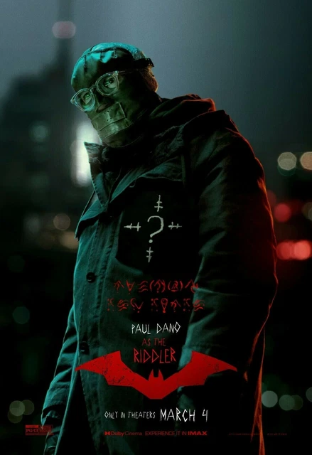2022 The Batman Movie Poster Print Riddler Paul Dano Dc Comics Gotham ...