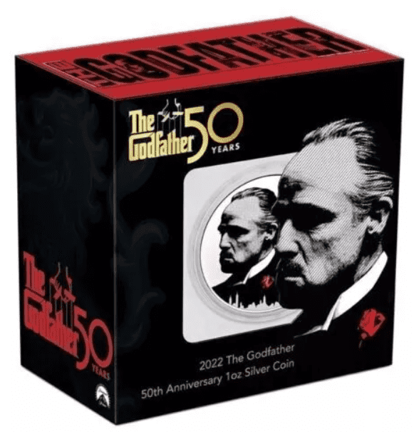 2022 The Godfather 50th Anni. Red Rose 1 oz Colorized Silver Coin - In ...