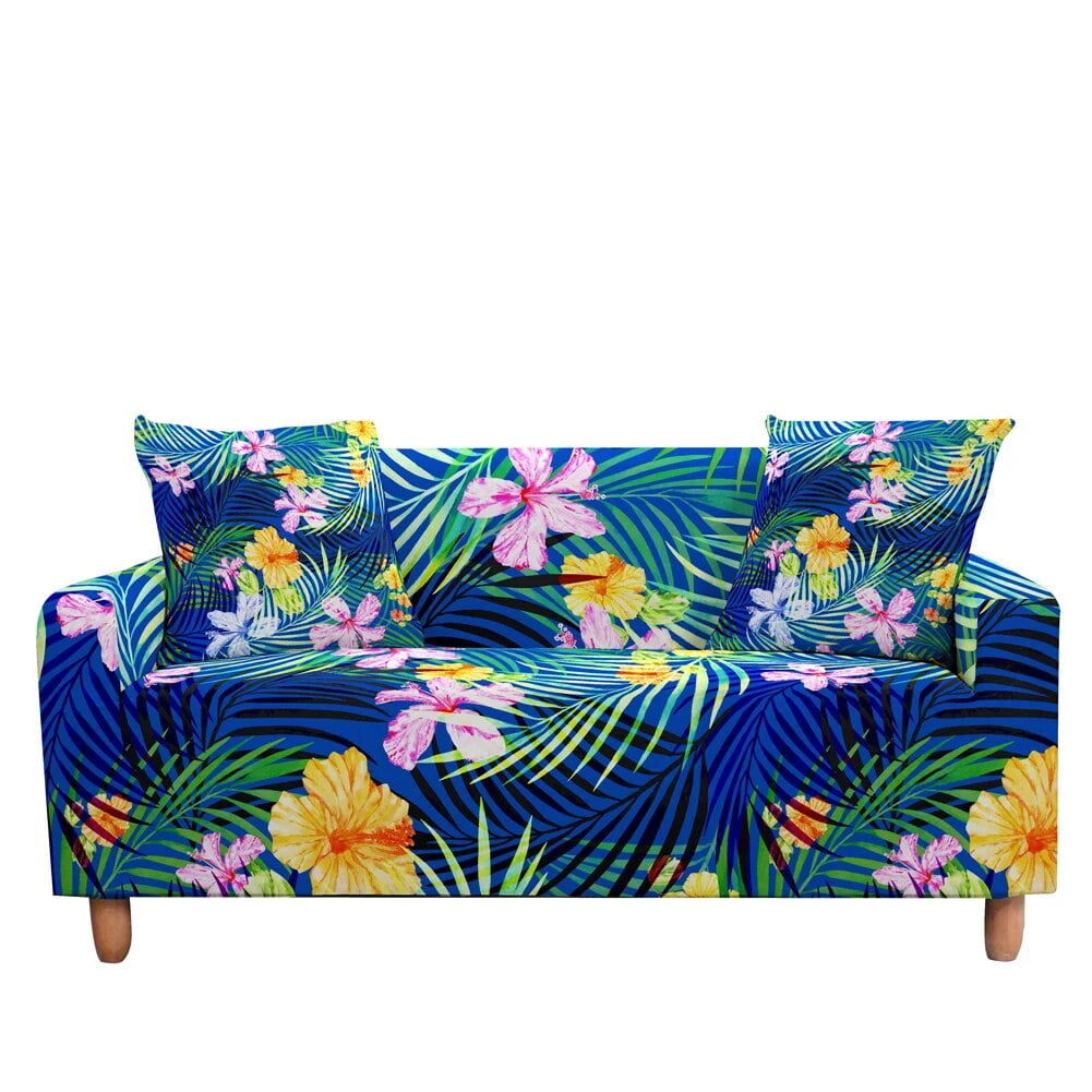 2022 Tropical Leaves Printing Elastic Sofa Covers for Living Room L ...