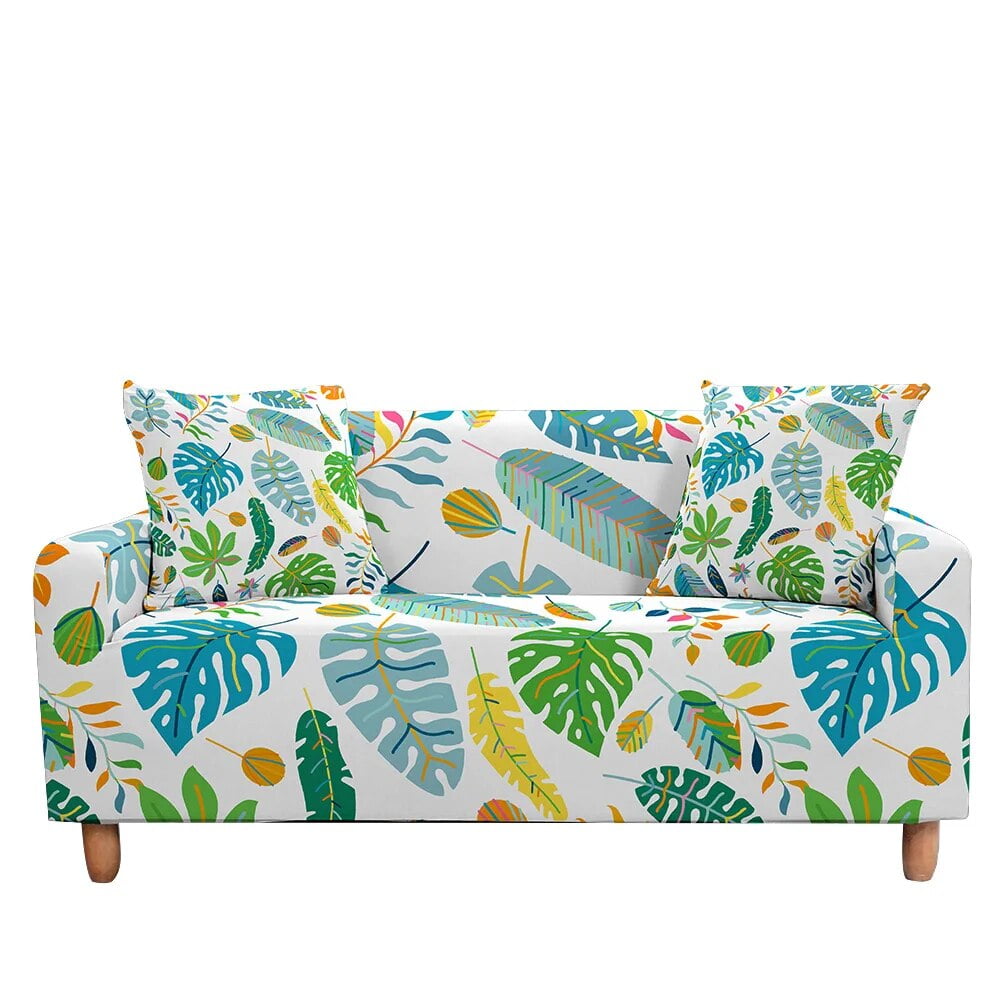 2022 Tropical Leaves Printing Elastic Sofa Covers for Living Room L ...