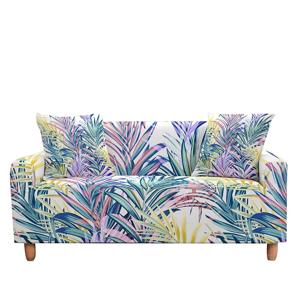 2022 Tropical Leaves Printing Elastic Sofa Covers for Living Room L ...