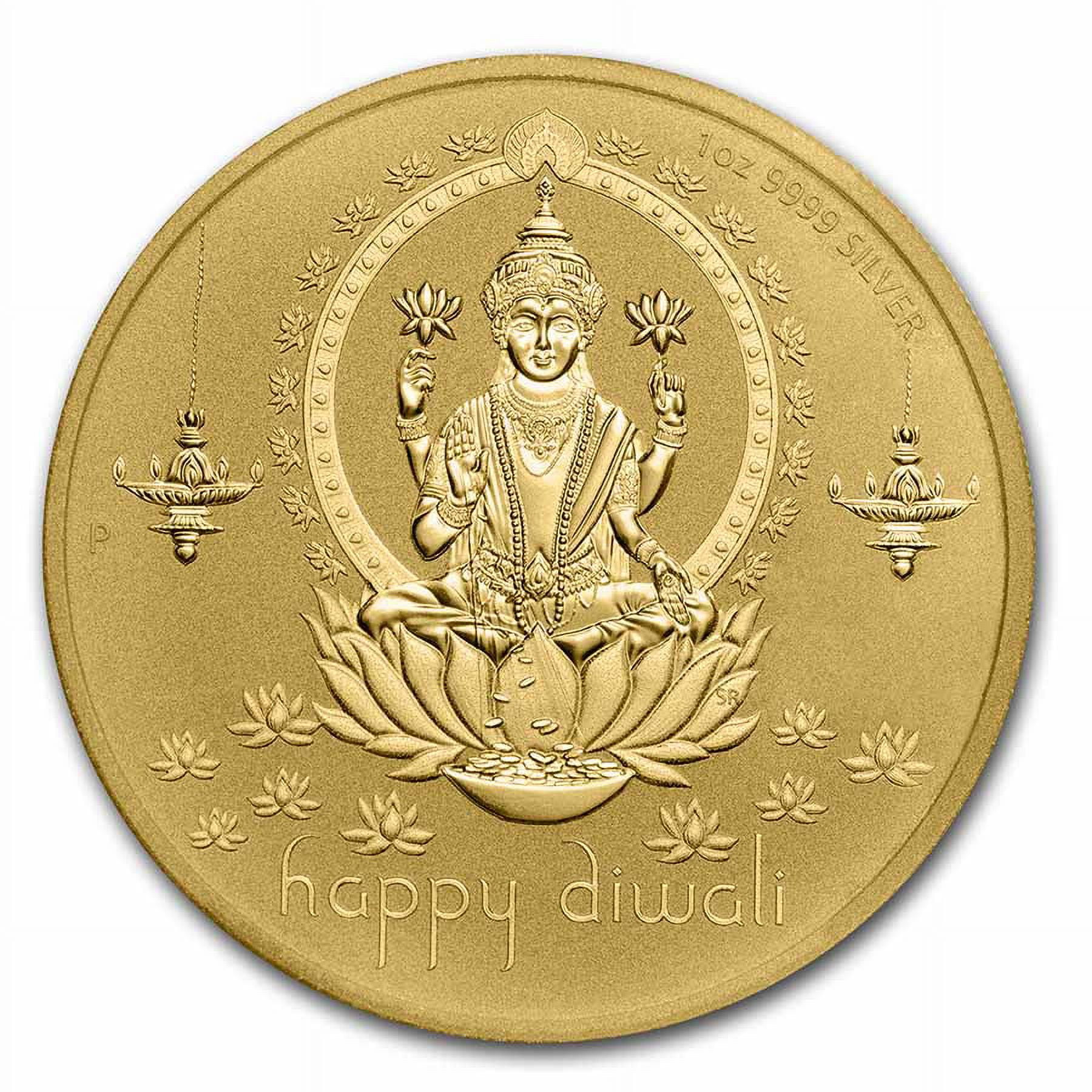 2022 Tuvalu 1 oz Silver $1 Gilded Diwali Medallion Proof - Walmart.com