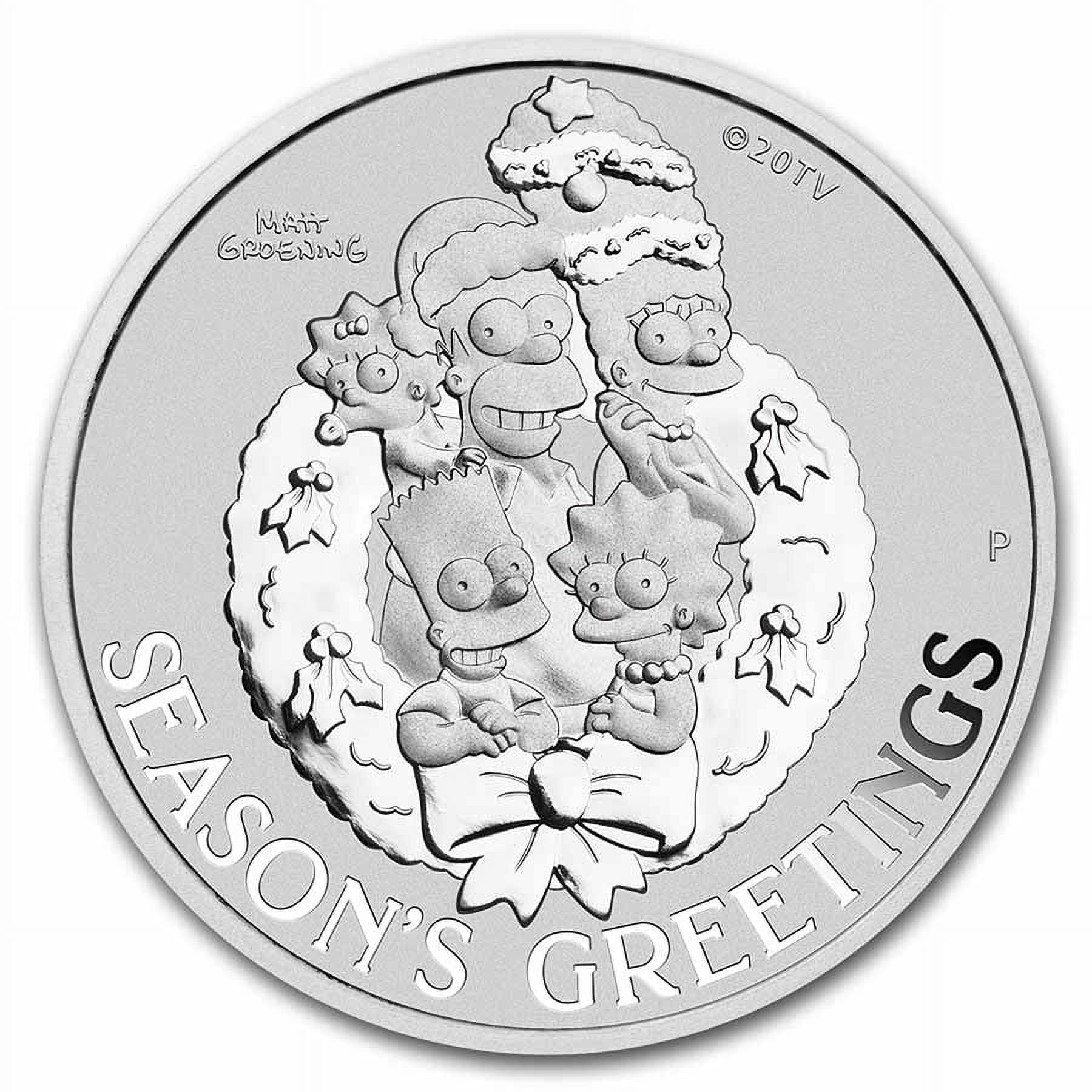 2022 Tuvalu 1 oz Silver The Simpsons: Season's Greetings BU ...