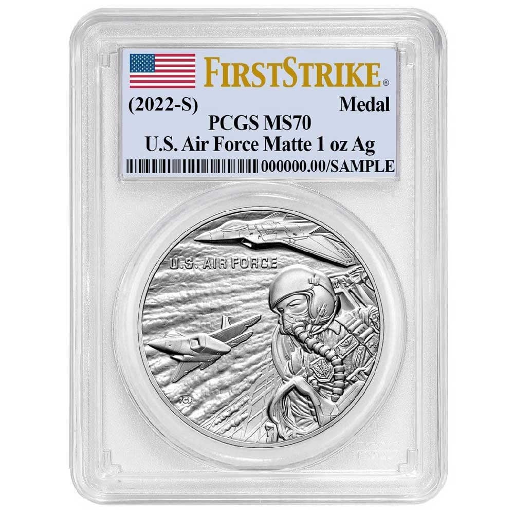 2022 U.S. Air Force 1 oz Silver Medal PCGS MS70 FS Flag Label - Walmart.com