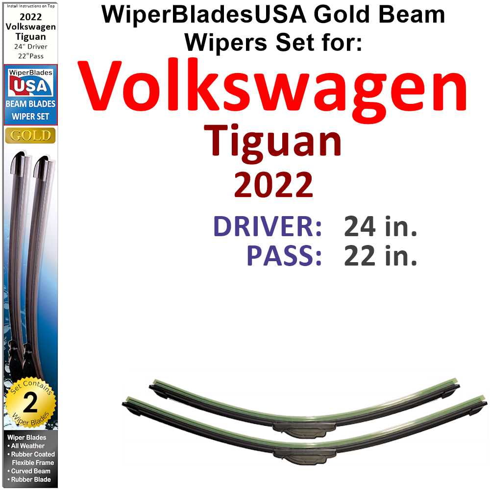 2022 Volkswagen Tiguan Beam Wiper Blades Wipers WBUSA (Set of 2 ...