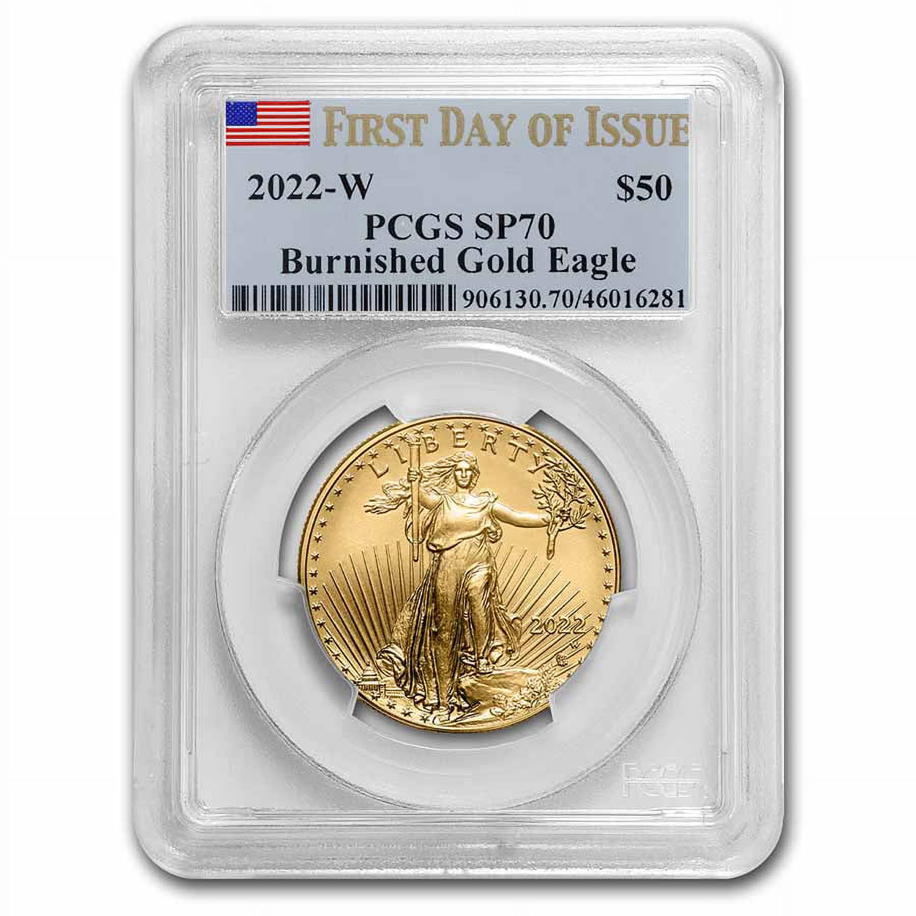 2022-W 1 oz Burnished Gold Eagle SP-70 PCGS (First Day of Issue) - Walmart.com