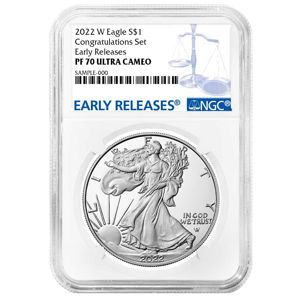 2022-W Proof $1 American Silver Eagle Congratulations Set NGC PF70UC ER ...