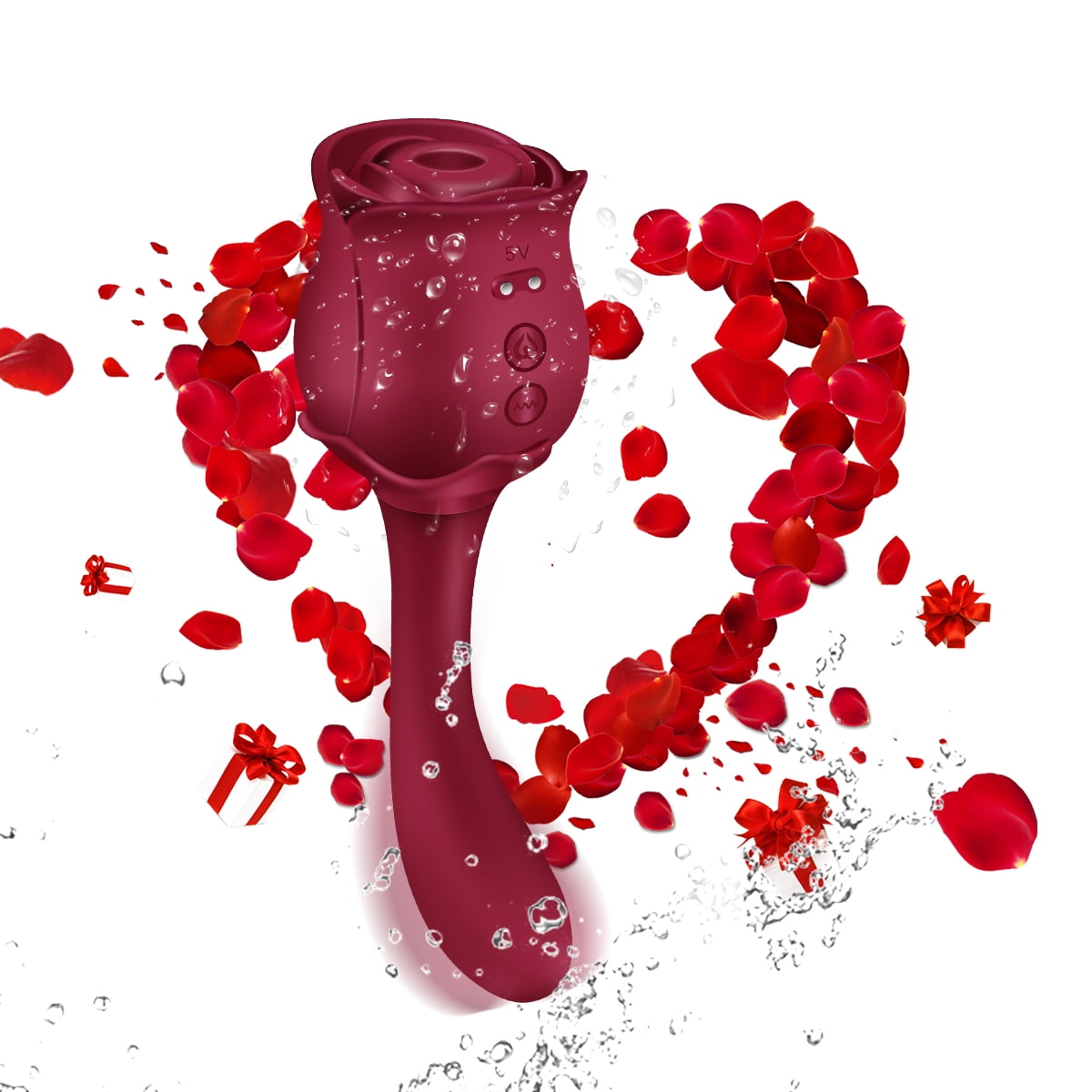 2022 Women Portable Rose Toy with Washable and Rechargeable Functions ...