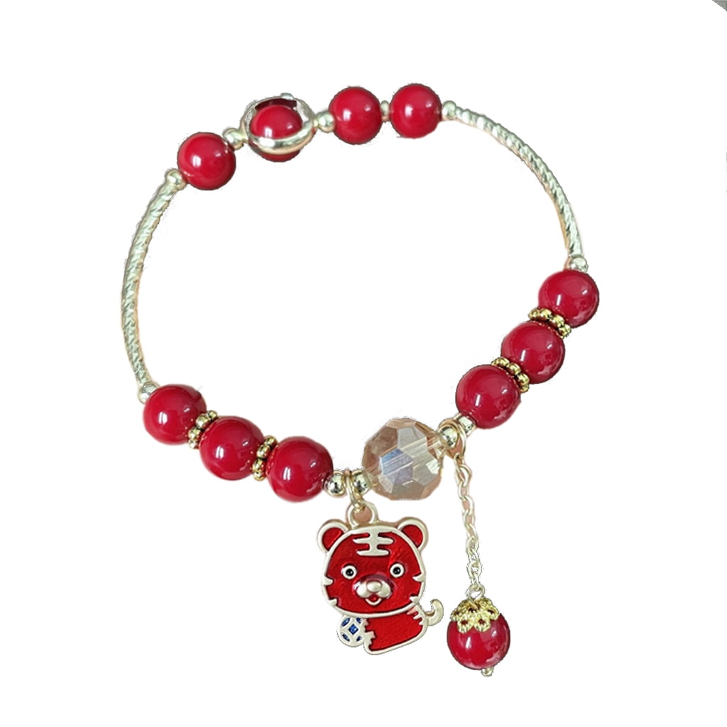 2022 Year of Natural Stone Elastic Bracelet Chinese New Year Fashion ...