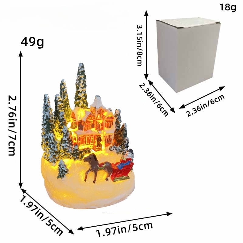 20224 New Christmas Decorations Resin Cabin Colorful Luminous House ...