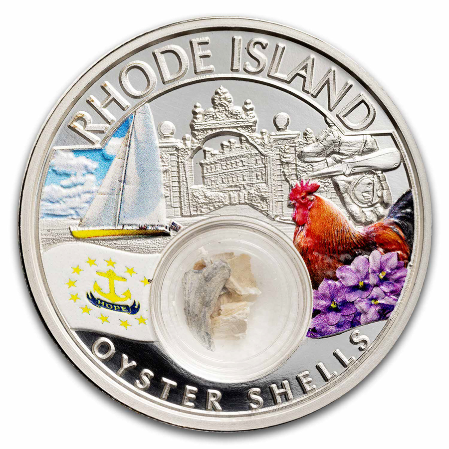 2023 1 oz Ag Rhode Island Oyster Shells Color (No Box/COA) - Walmart.com