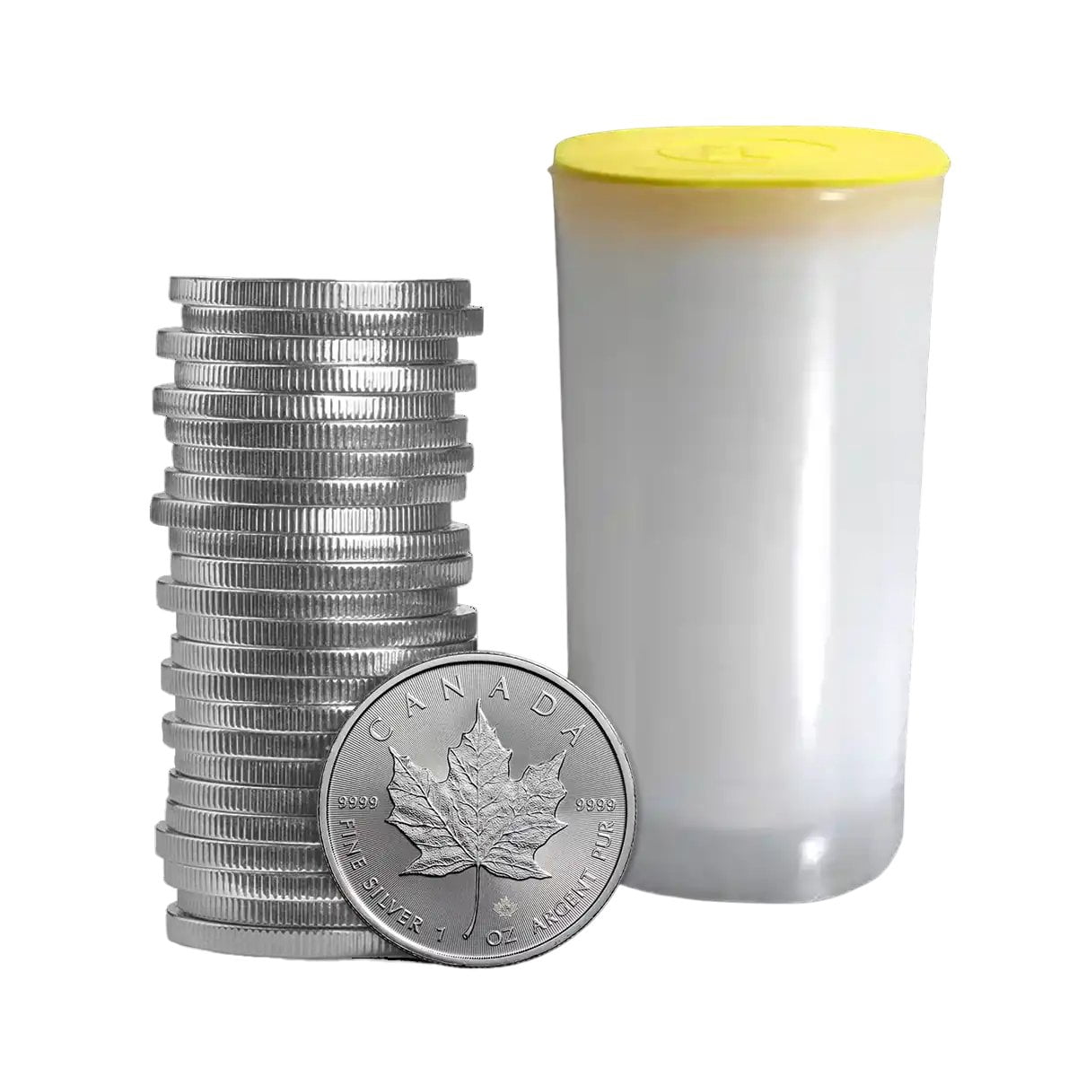 2023 Canadian Silver Maple Leaf 1 oz Bullion - Tube of 25 Coins ...