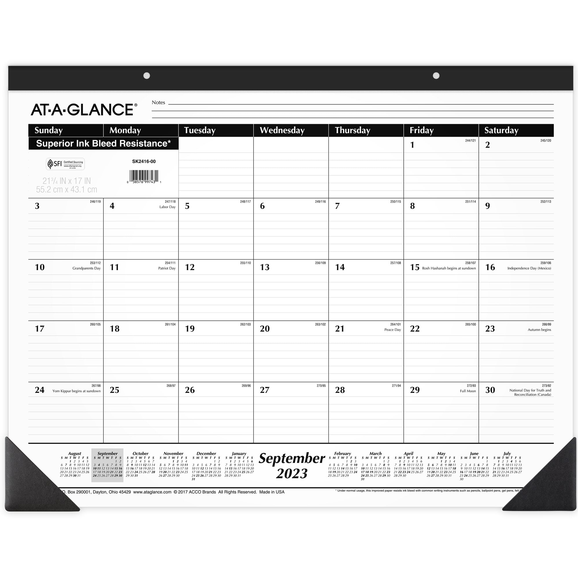 At-A-Glance 2023-2024 Academic Monthly Desk Pad Calendar Planner ...
