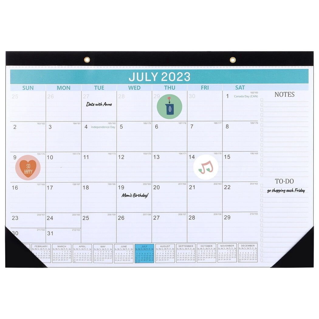 2023-2024 Academic Wall Calendar, 17 x 12 Inches Calendar with Ruled ...