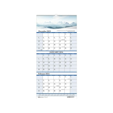 House of Doolittle 2024 Large Numeral Three-Month Wall Calendar, 12.25 ...
