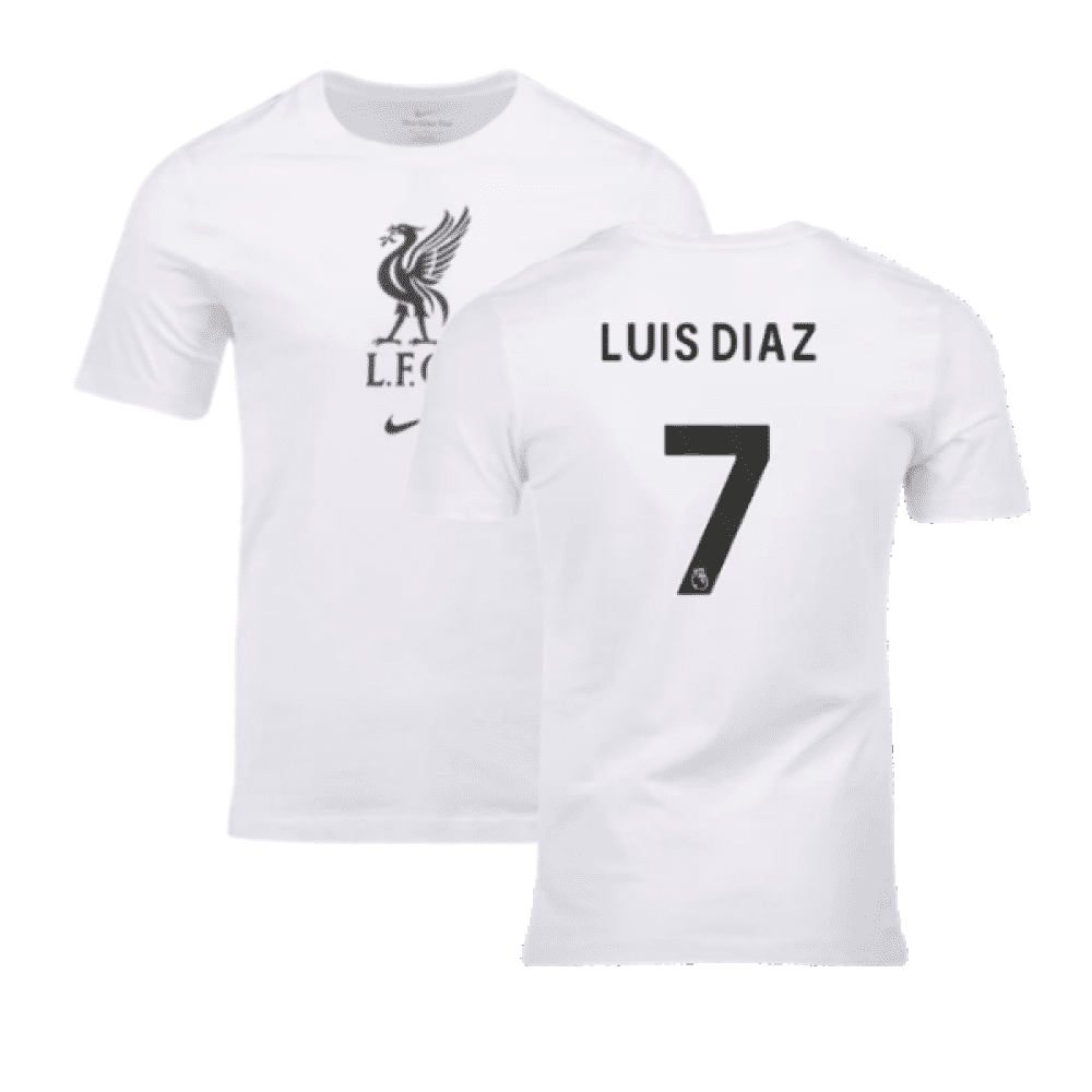 2023-2024 Liverpool Crest Tee (White) (Luis Diaz 7) - Walmart.com