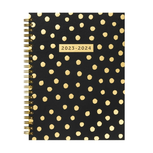 2023 2024 Mintgreen Weekly Monthly Spiral Planner 6x8 Black Gold
