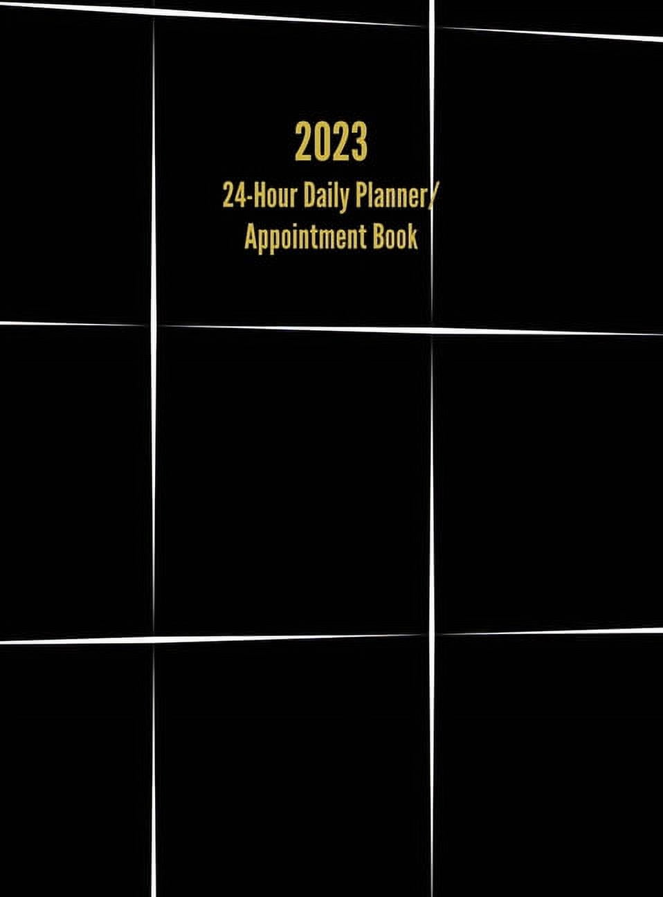 2023 24-Hour Daily Planner/ Appointment Book: Dot Grid Design (One Page ...