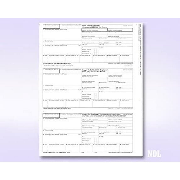 2023 3 UP Laser W-2 Forms, Employee Copy, Horizontal Format 100 Sheets ...