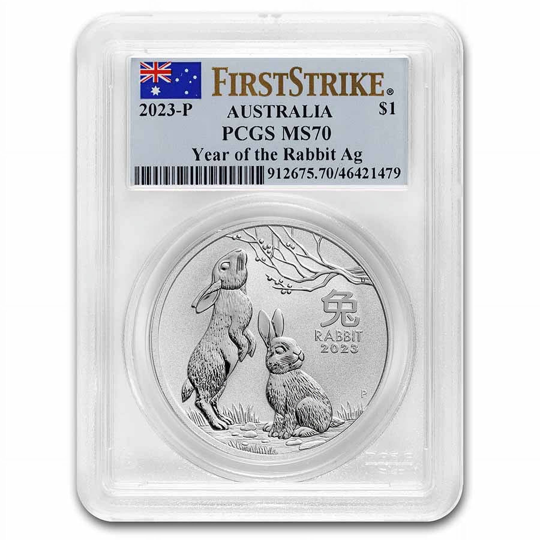 2023 AUS 1 oz Silver Lunar Rabbit MS-70 PCGS (FS, Flag Label) - Walmart.com