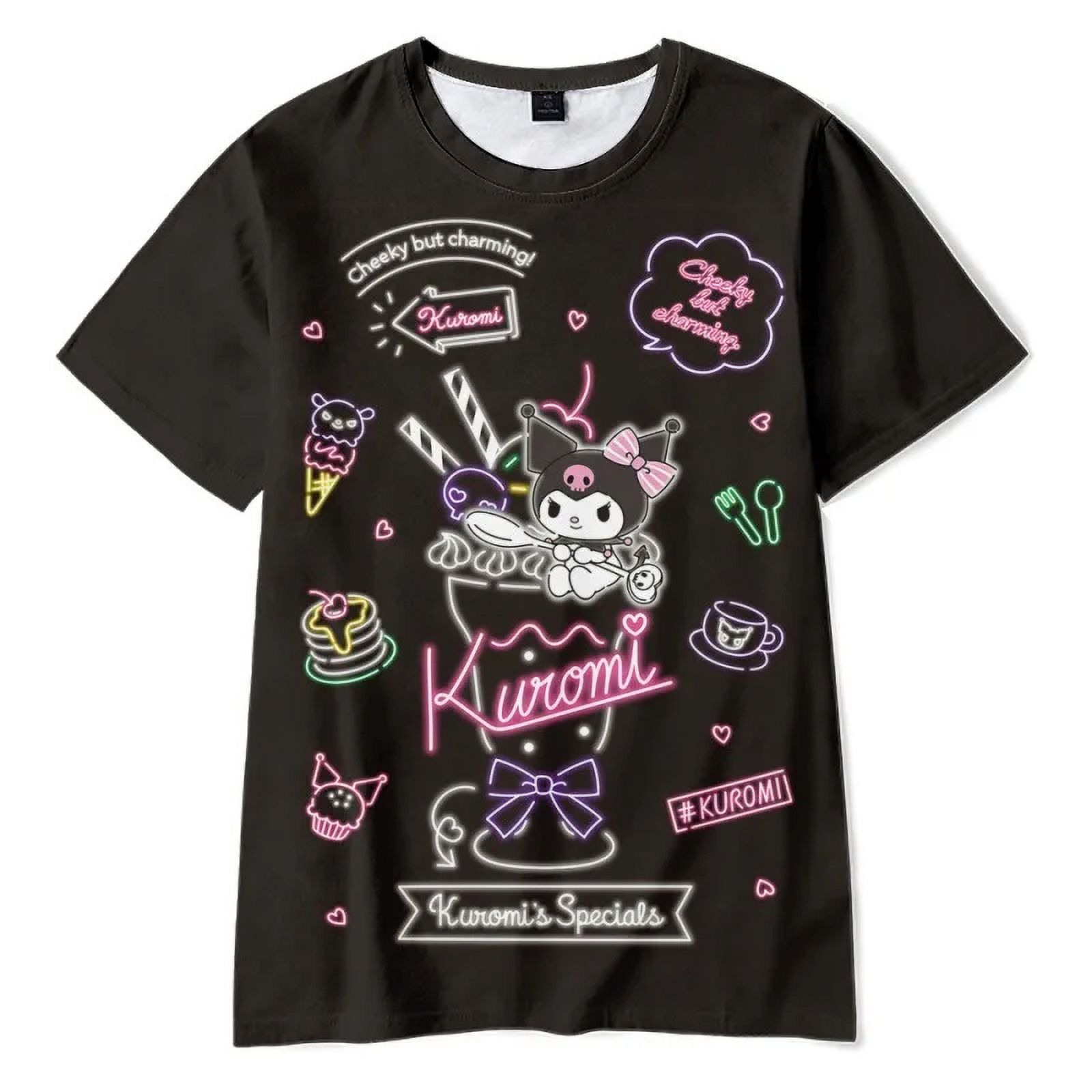 2023 Anime Cartoon Summer Kuromi T-Shirt My Melody Hello Kitty 3D Print ...