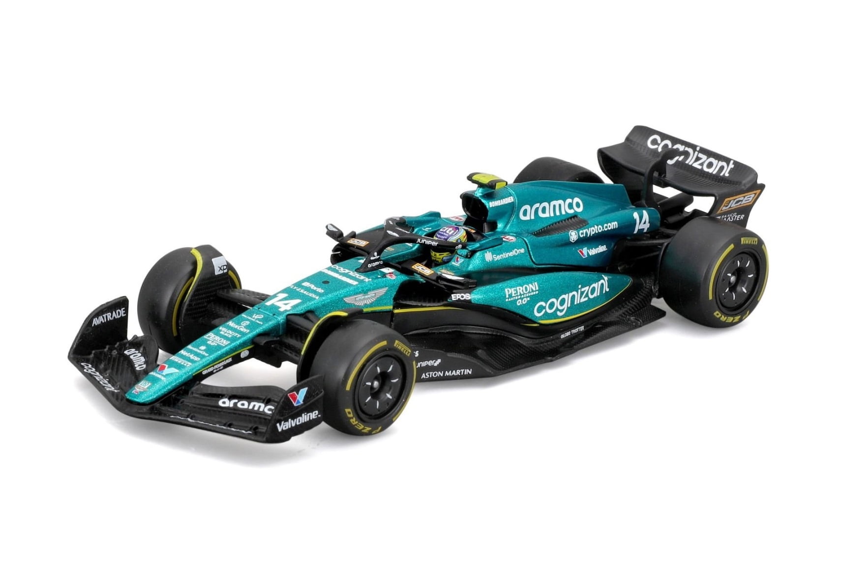 2023 Aston Martin AMR23 w/Driver, #14 Fernando Alonso - Bburago 18 ...